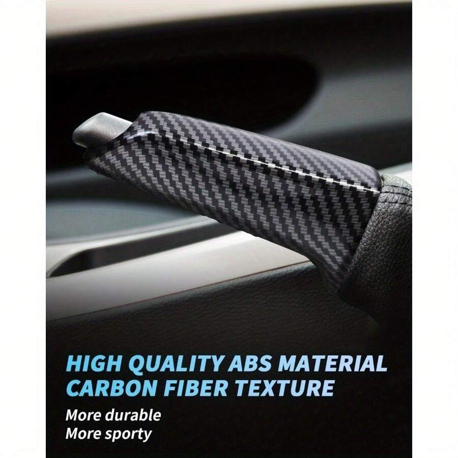 High Quality Carbon Fiber Pattern Car Handbrake Cover For BMW 1 2 3 4 5 ...