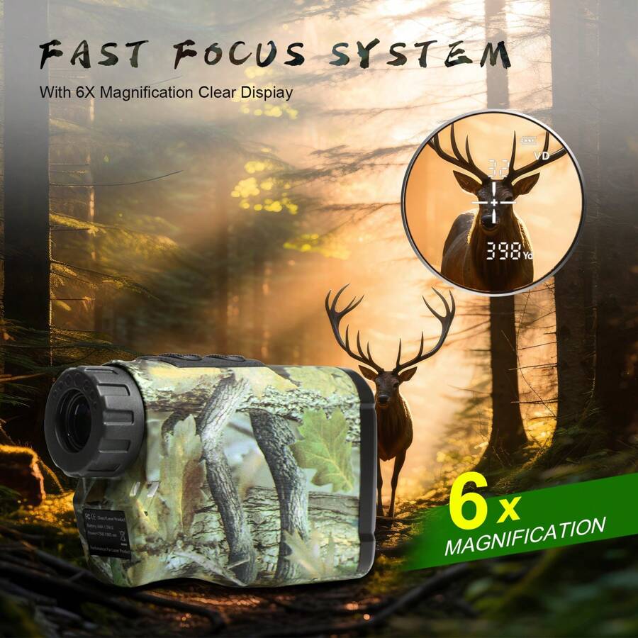 iMeter 1300 Yards Camouflage Hunting Range Finder Waterproof 6X ...