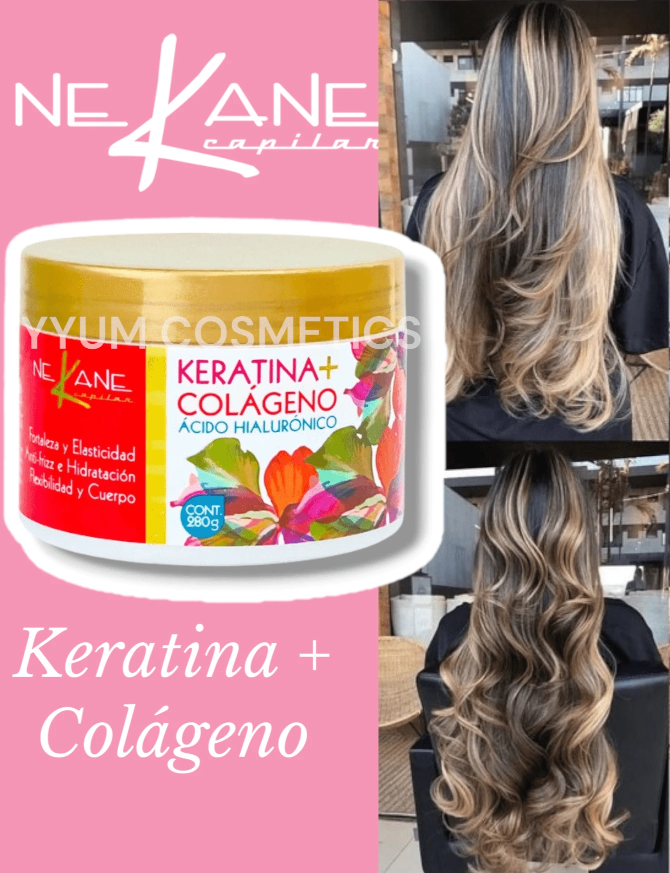 Tratamiento de keratina Nekane capilar tarro rosa keratina Ácido Hialurónico Cabello | Moda de ...