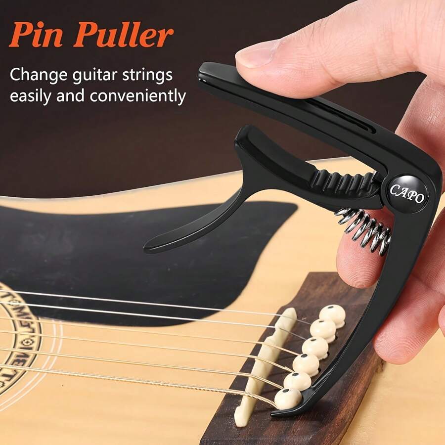 Guitar Capo, 3in1 Capo (With Pick Holder) For Acoustic And Electric ...