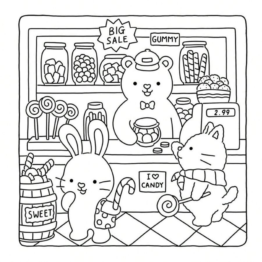 Fuzzy Friends: Super Cute Coloring Book For Adults And Teens Featuring ...