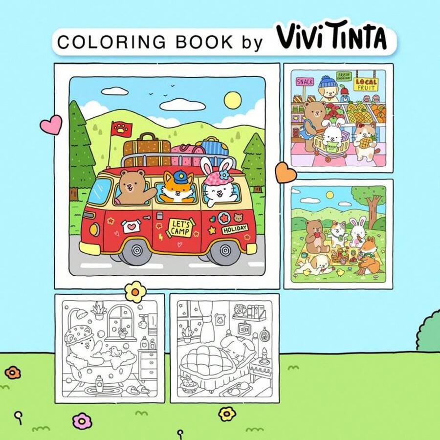 Fuzzy Friends: Super Cute Coloring Book For Adults And Teens Featuring ...