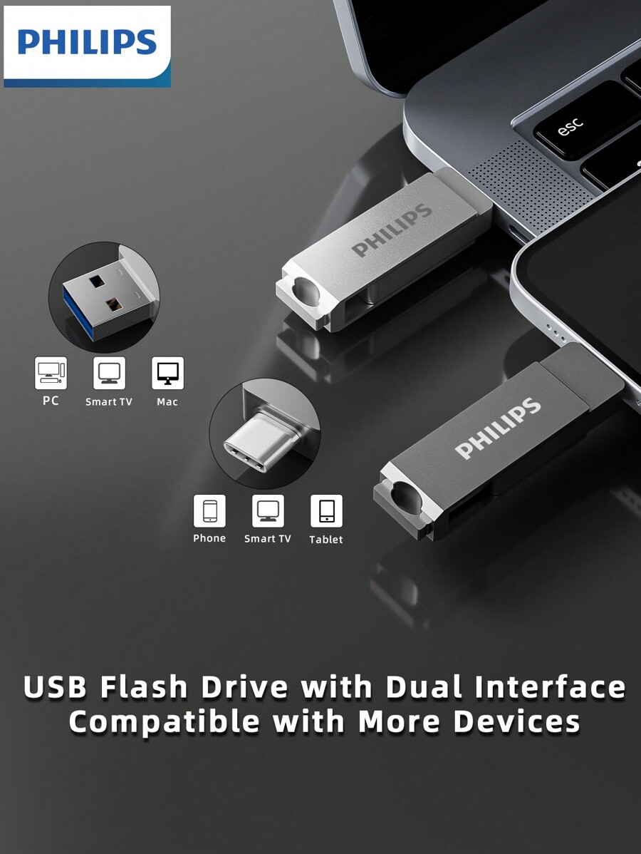 PHILIPS PHILIPS 64GB USB Flash Drive USB 2.0 Thumb Drives Jump Drive ...