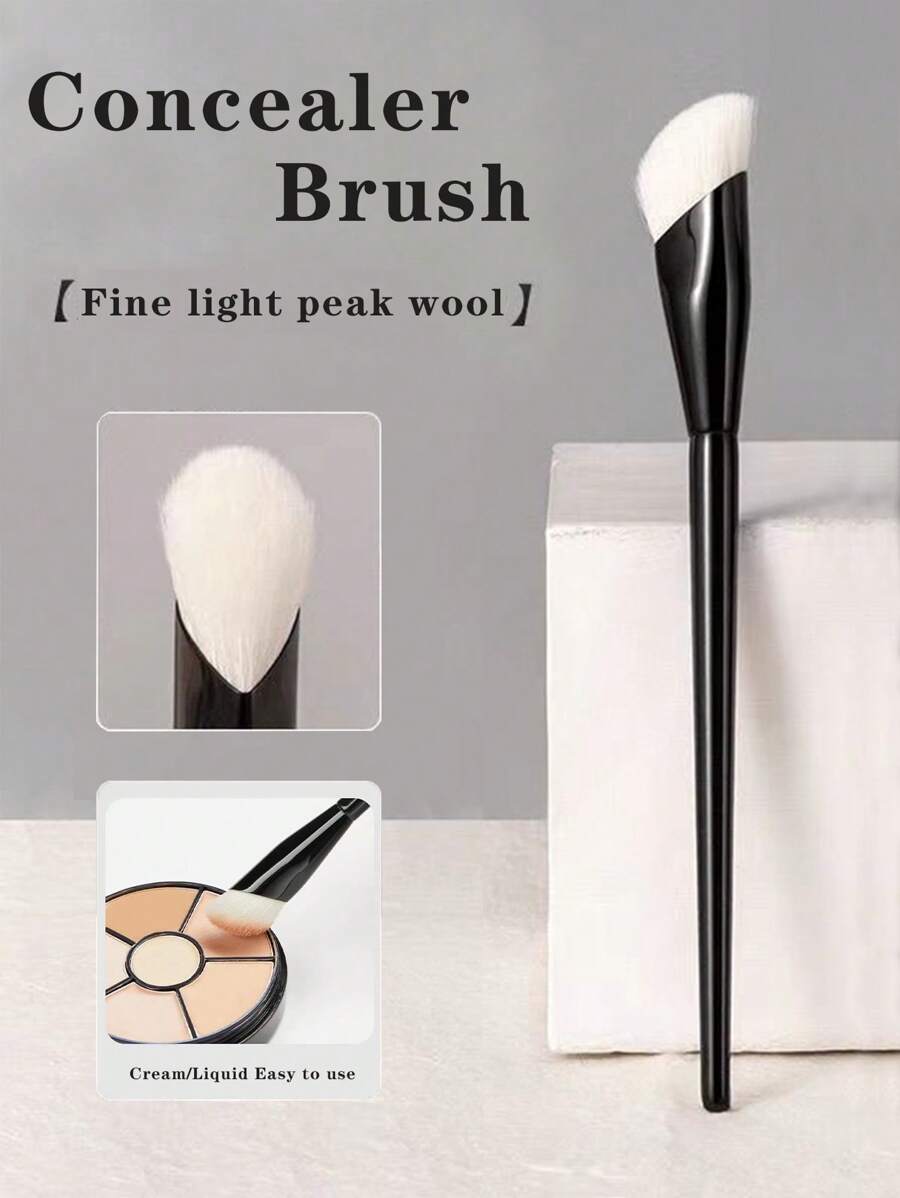 Concealer Brush - Wool Makeup Brush, Contour Angled Brush, Mini ...