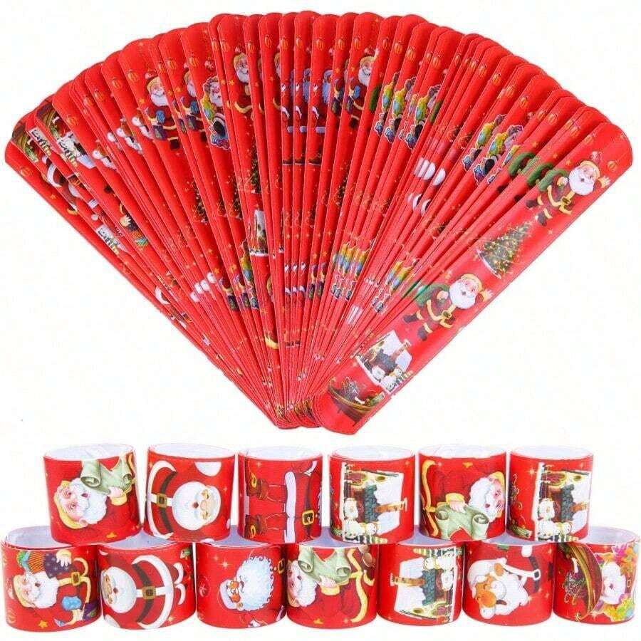 20 Pieces Christmas Slap Bracelets Slap Bands Bracelets Toys Santa ...