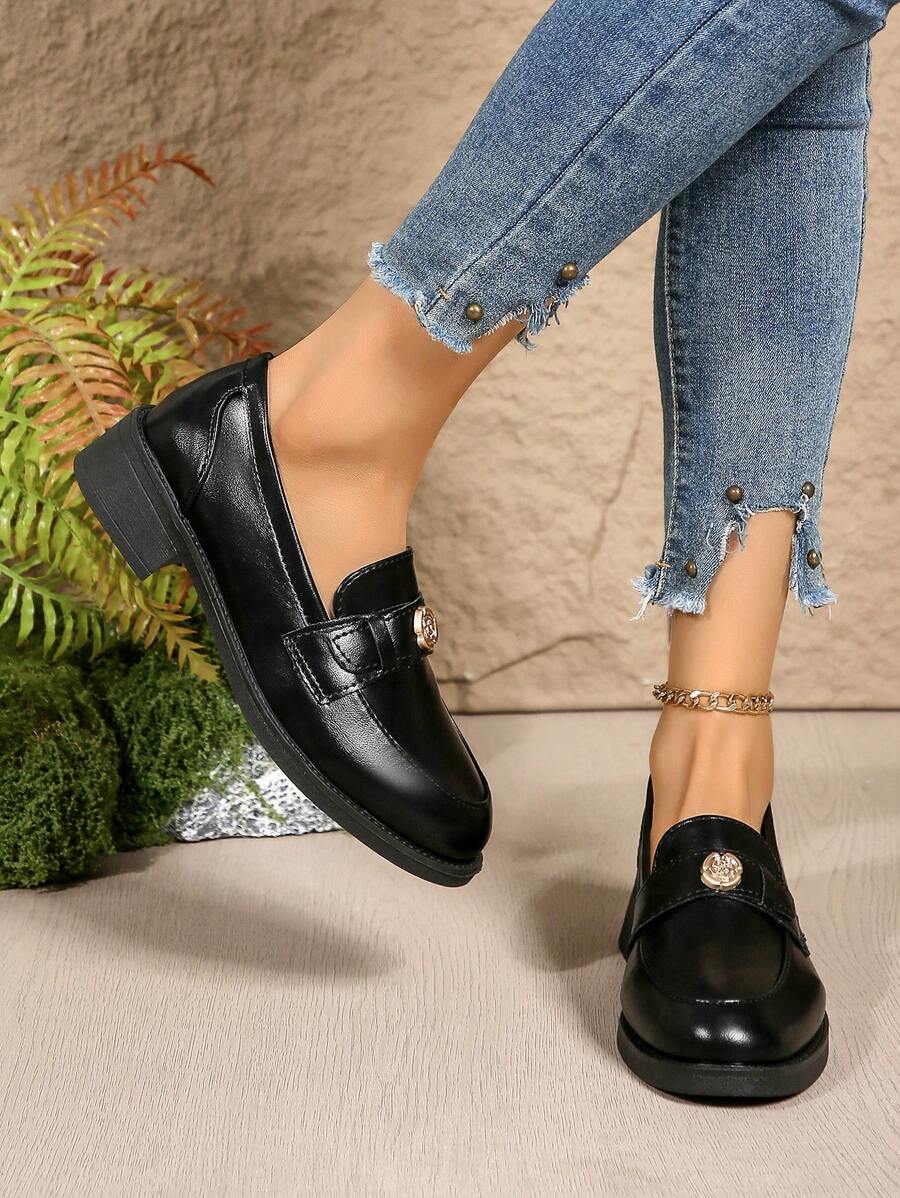 2025 Spring New Retro Loafer Slip-On Small Leather Shoes, British Style ...
