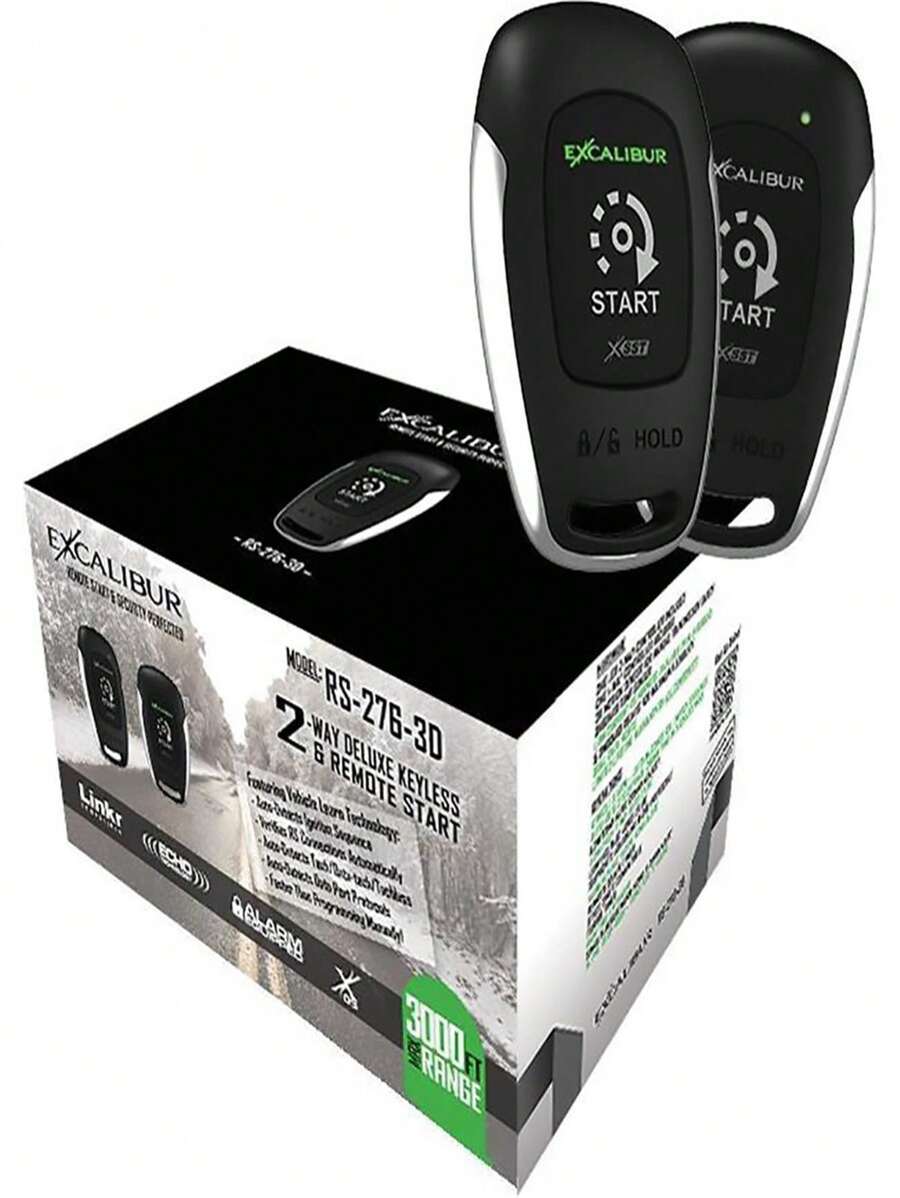 Excalibur Alarms RS2763D 3000 Ft. 1 Button Remote Start Keyless Entry ...