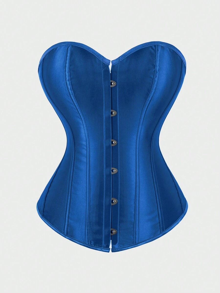 Corset Top Strapless Corset Bodyshaper Bustier Lingerie Satin Lace Up ...