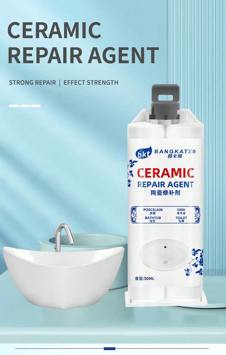 Agente de reparación cerámica: 1 botella de pegamento de extrusión, usado para sellar y reparar ...