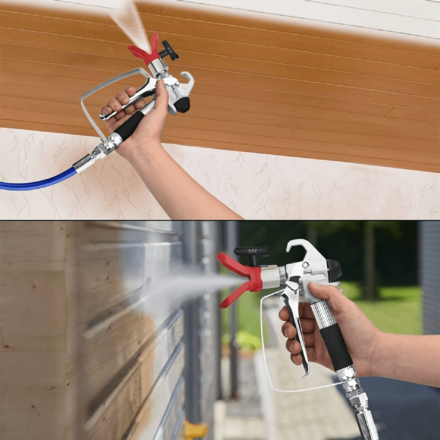 17 Piece Airless Paint Sprayer Gun Kit With Hose, Metal & Plastic ...