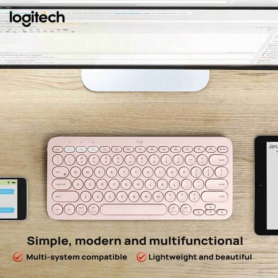 Logitech Wireless Bluetooth Keyboard K380, Fashionable, Portable ...