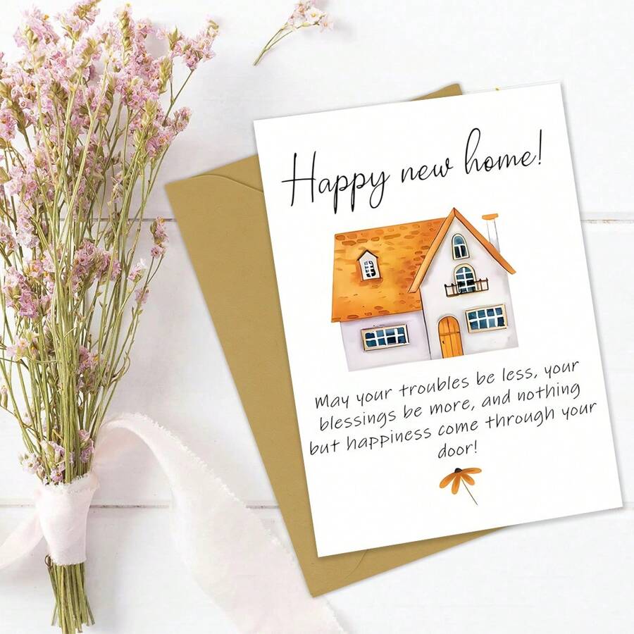 New Home Card, Housewarming, Congratulations On Your New House Card, New Apartment Card - With ...