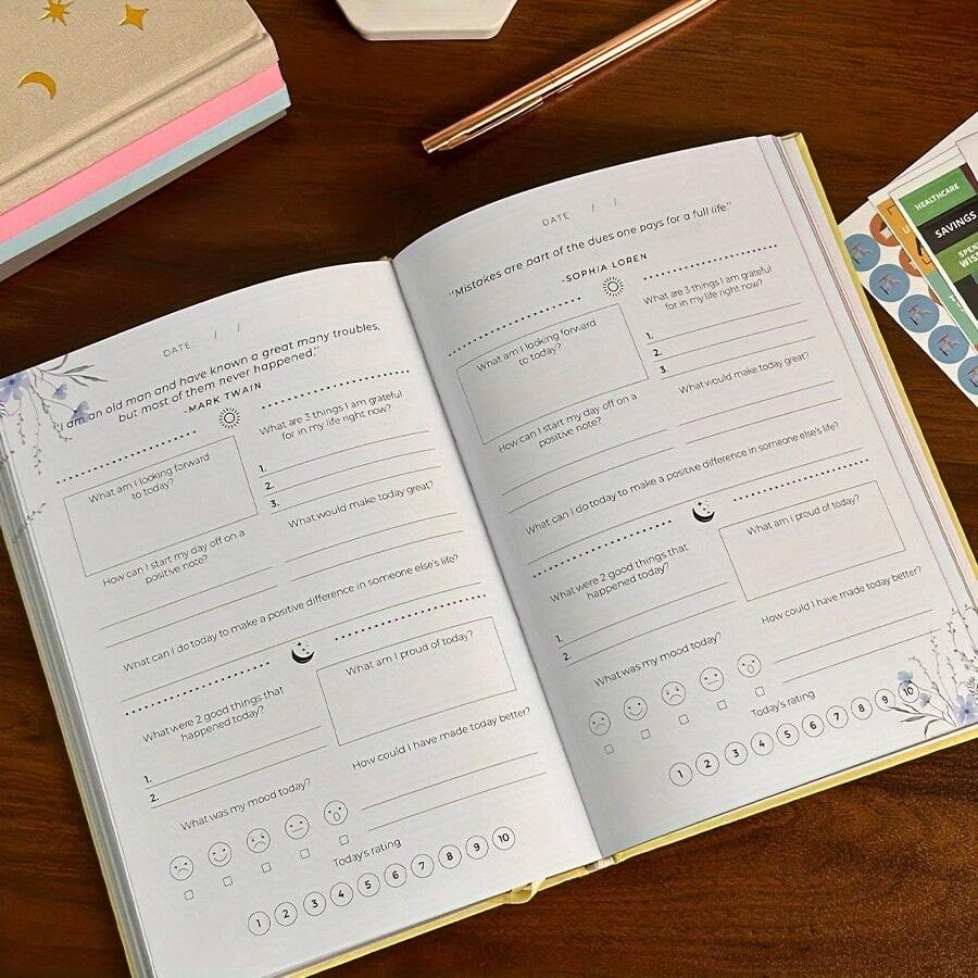 1set Of The Gratitude Journal : 5 Minute Journal - Record Five Minutes ...