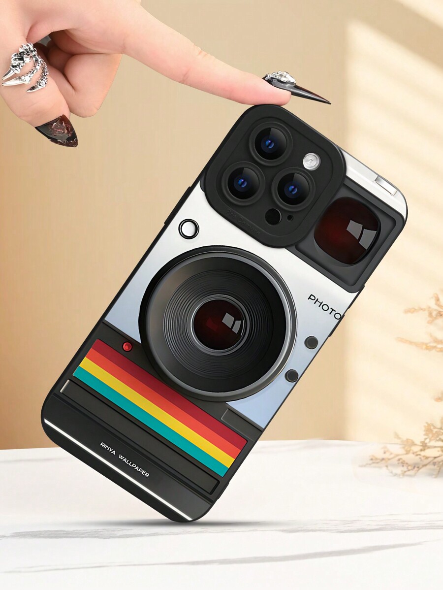 1PC Rainbow Camera Printed 2D Pattern Creative Vintage Classic Simple ...