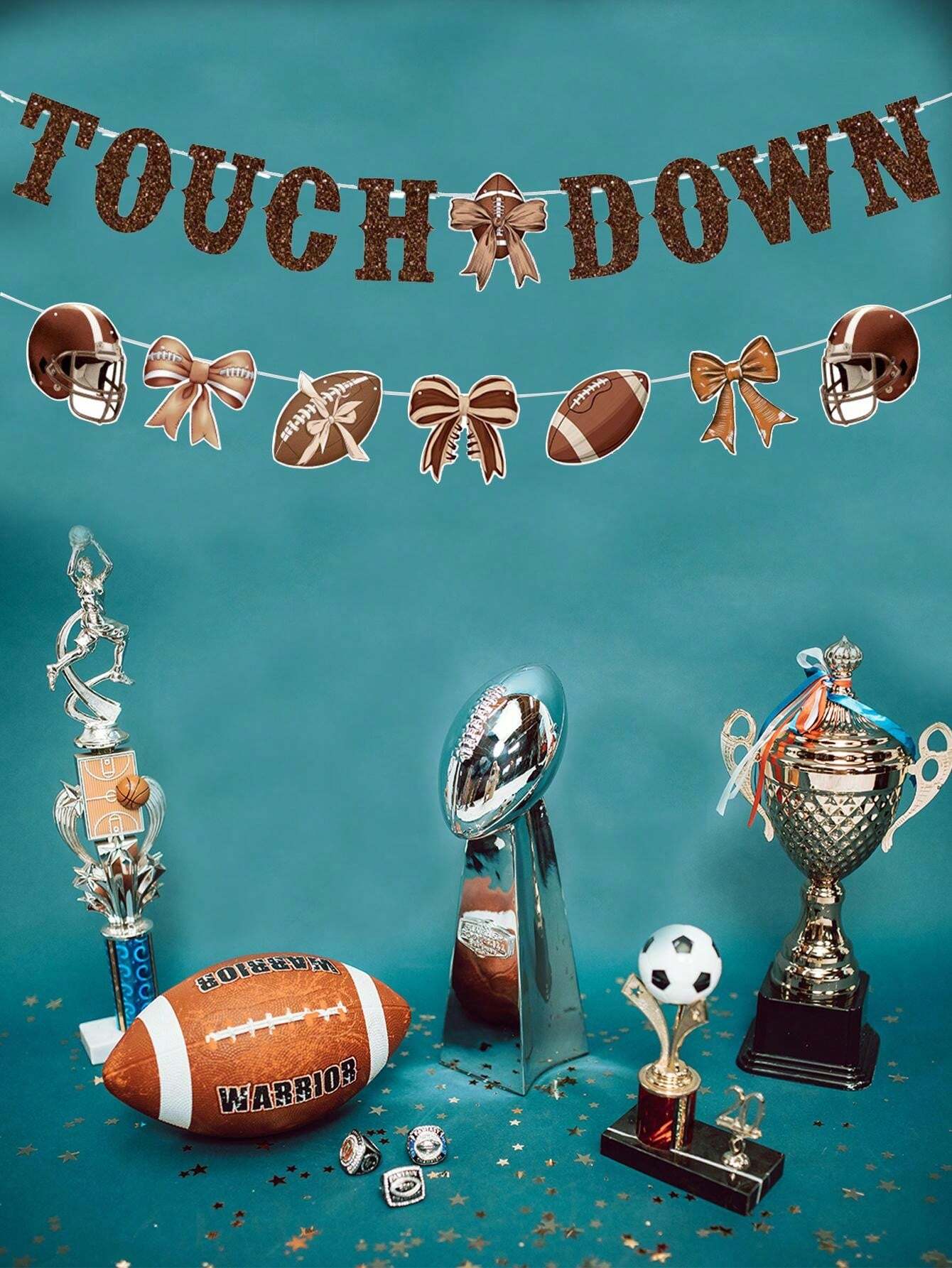 Game Time Football Party Banner, Touch Down Sign 2025 Hanging Garland ...