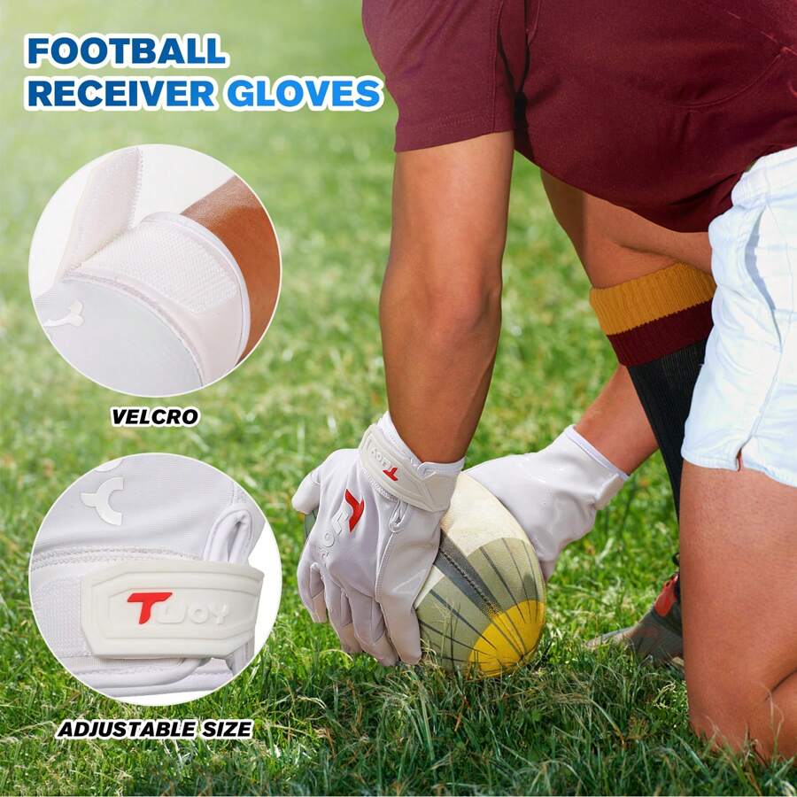 TUOY Football Gloves Men Football Receiver Gloves, Ultra Sticky ...