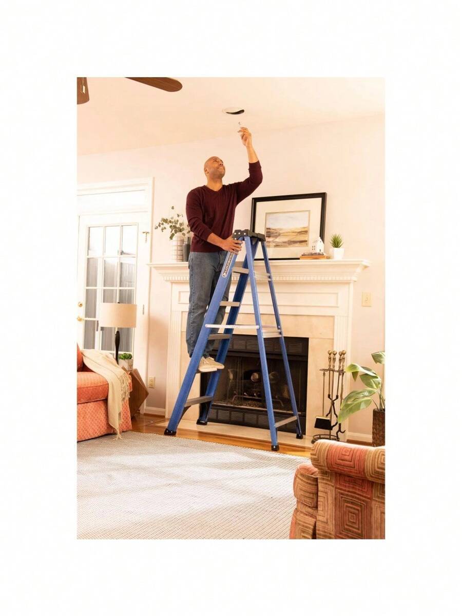 Escalera de fibra de vidrio de 6 pies: Extensión de 10 pies y capacidad ...