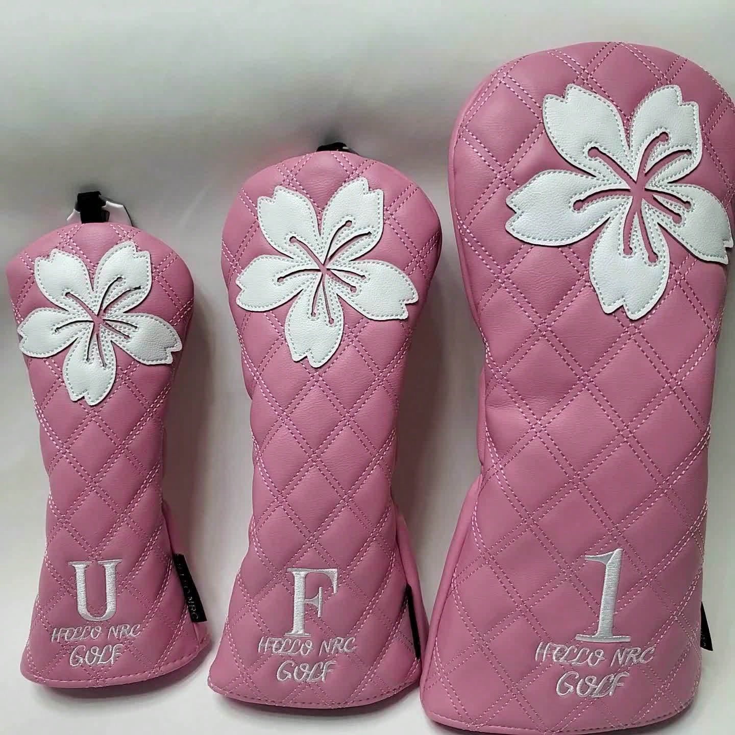 Sakura Driver Covers Fairway Wood Cover Hybrid Cover Leather Golf Wood ...