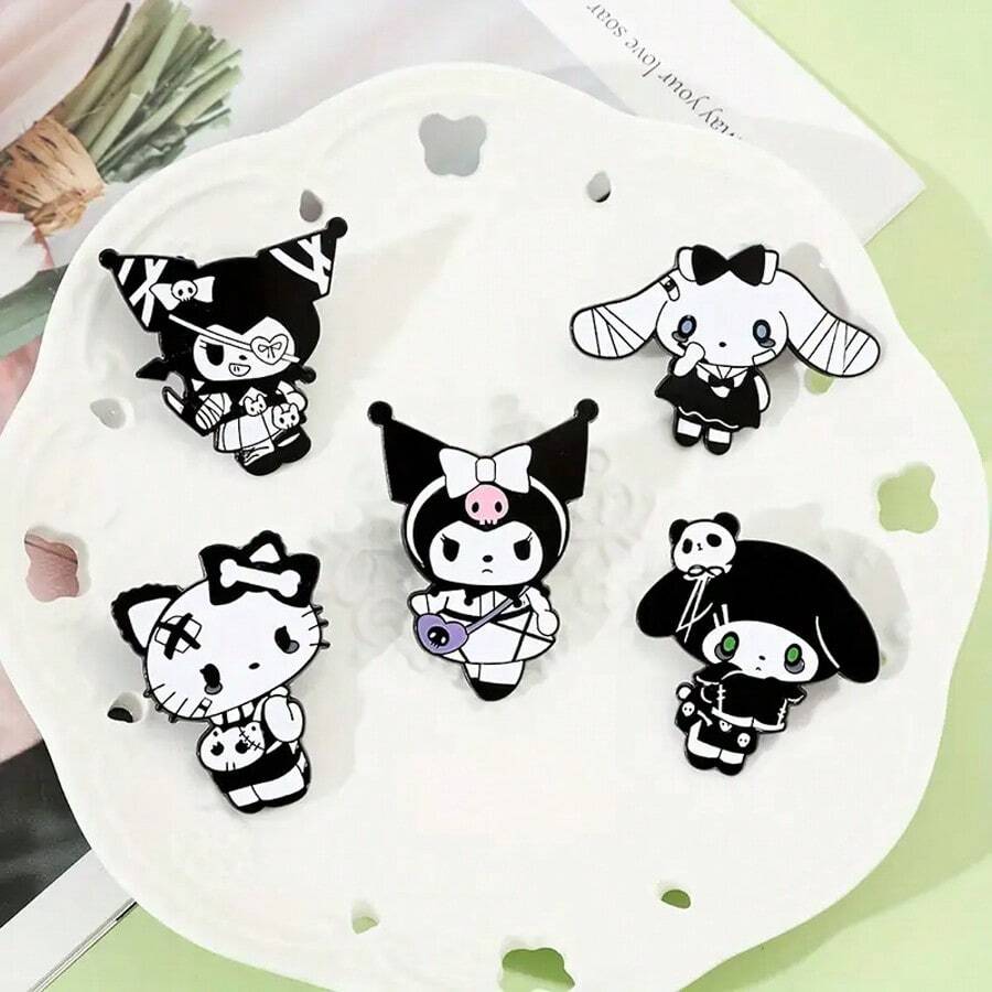 Sanrio Gothic-Style Sanrio Brooches, Unique Hello Kitty Enamel Pins ...