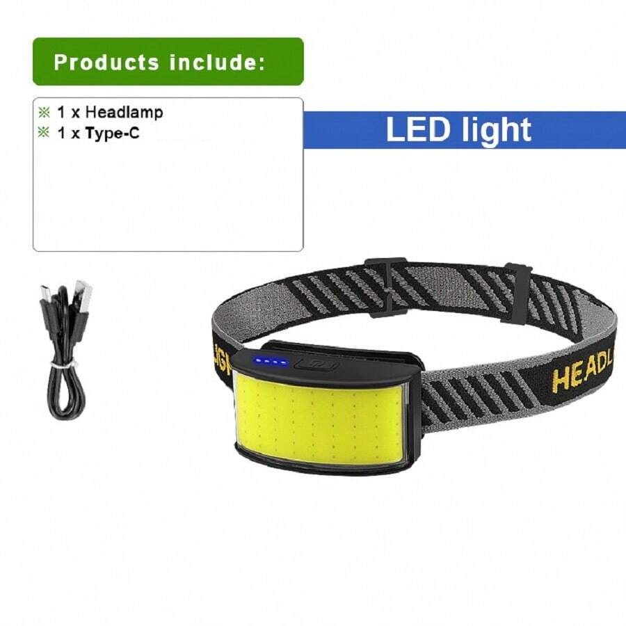 High Power Headlight USB Rechargeable Work Light Head Lamp Super Bright ...