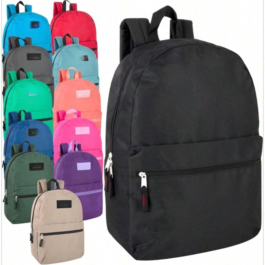 24 Pack Classic Backpacks In Bulk Wholesale Back Packs For Boys And ...