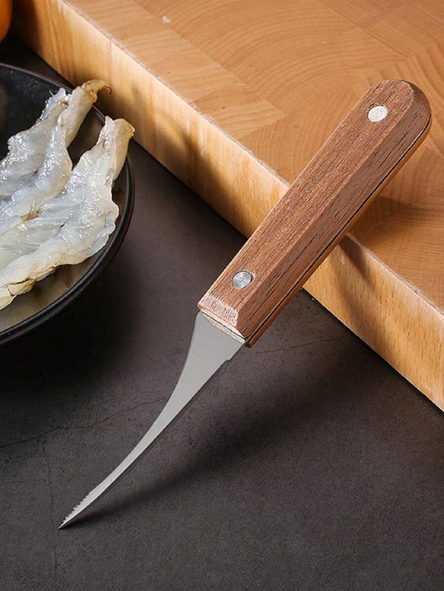 1oc Walnut Shrimp Wire Knife Shrimp Peeler Stainless Steel Home Open ...
