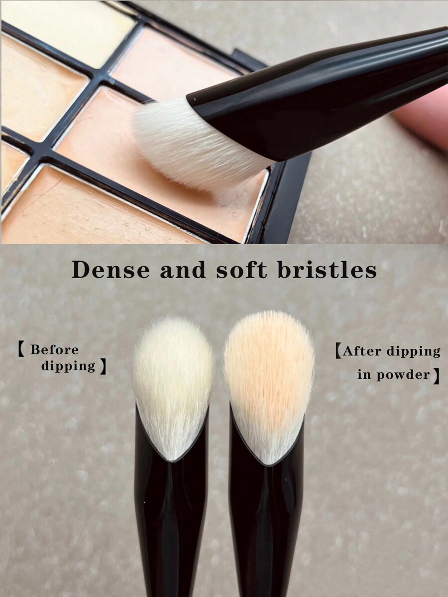 Concealer Brush - Wool Makeup Brush, Contour Angled Brush, Mini ...