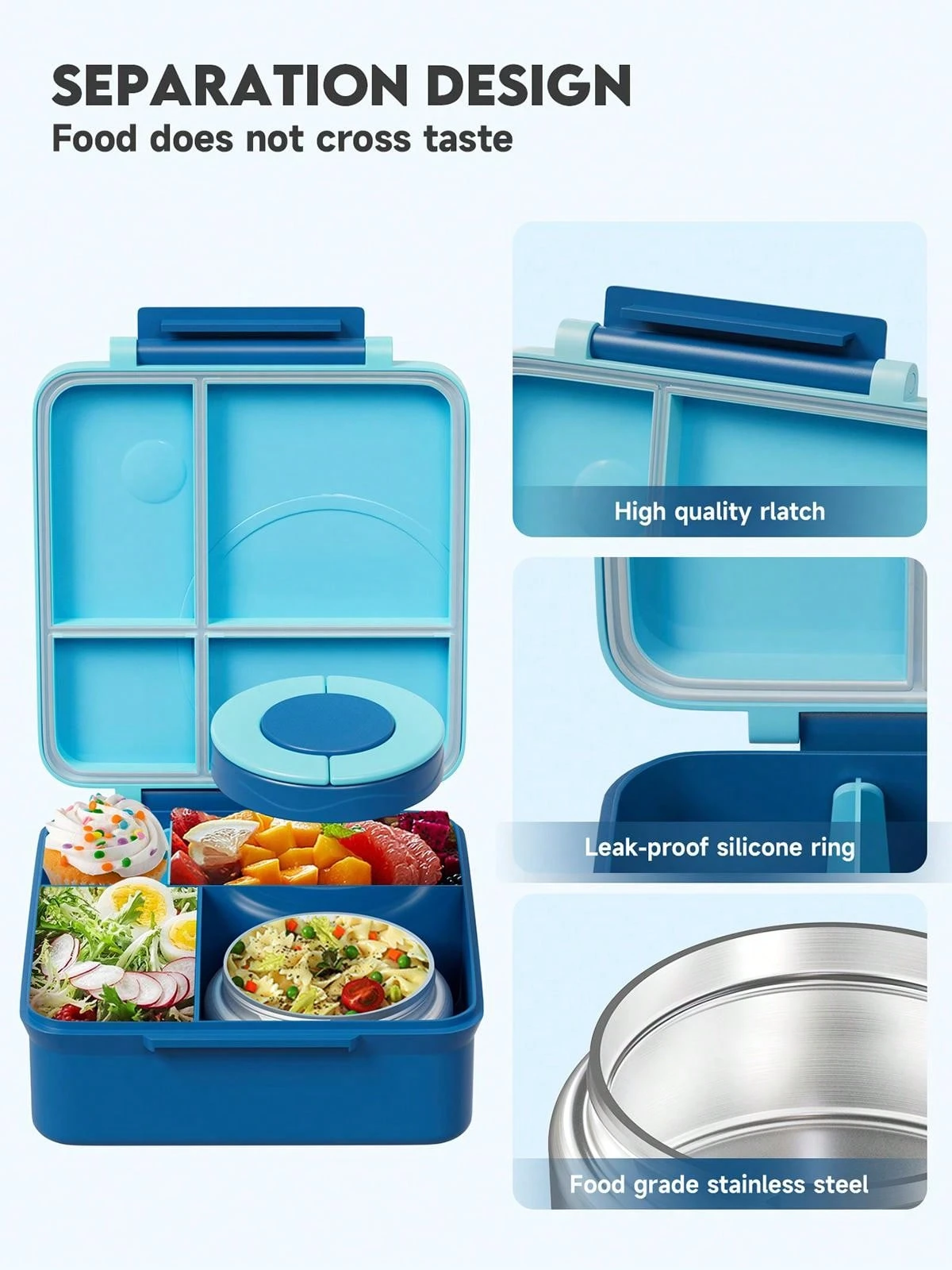 Meoky Bento Lunch Box With 9oz Soup Thermo, Leakproof Lunch Food ...