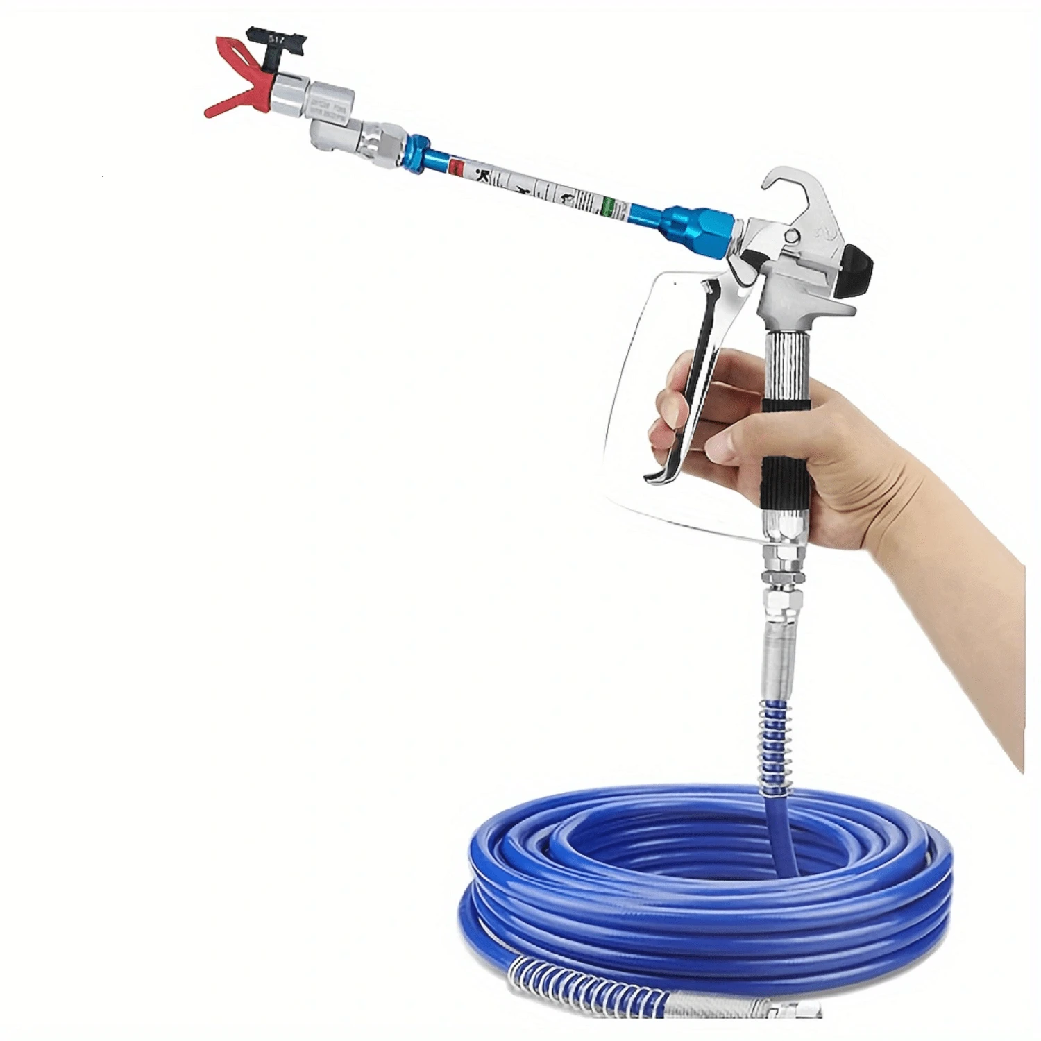 17 Piece Airless Paint Sprayer Gun Kit With Hose, Metal & Plastic ...