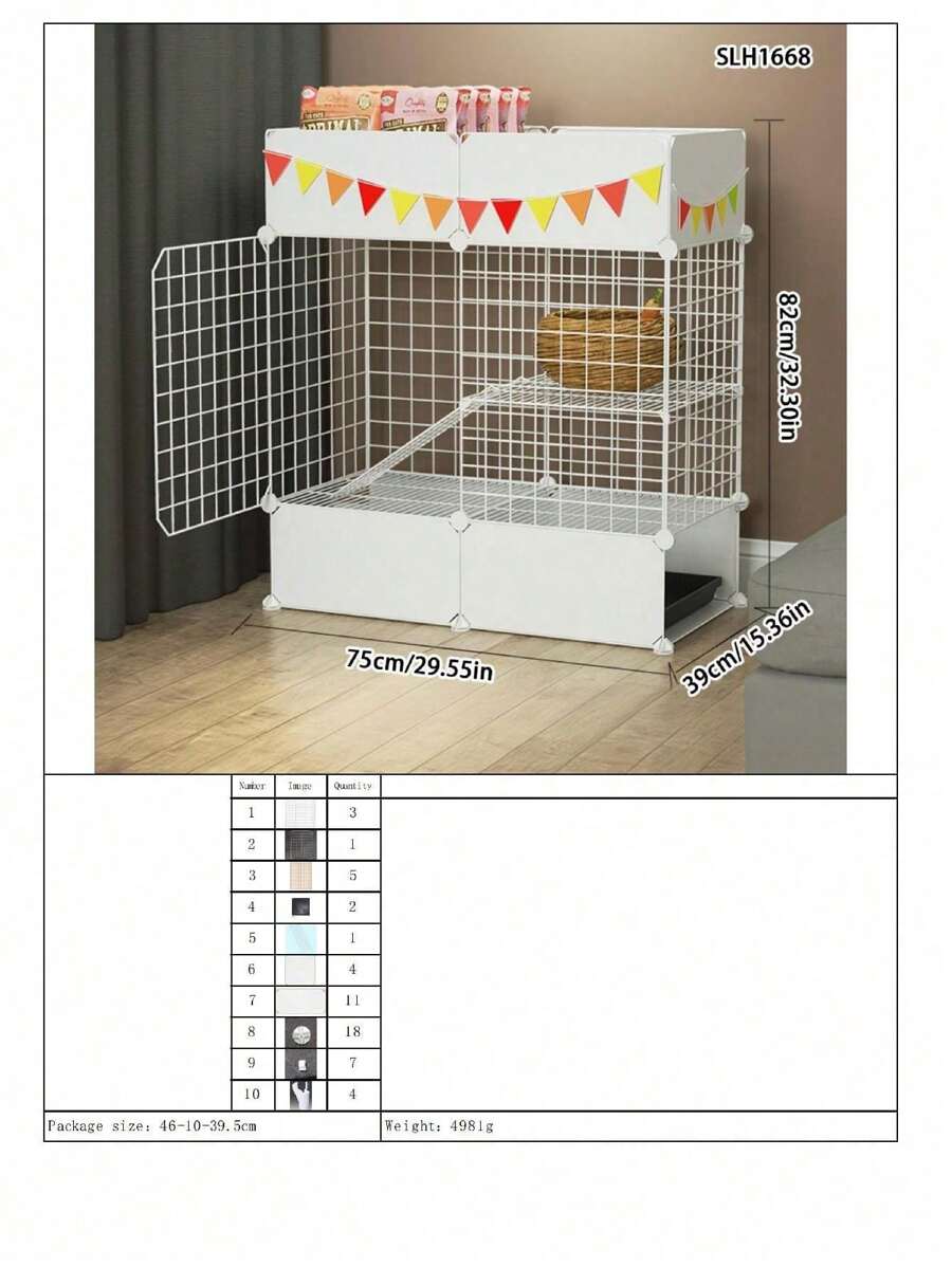 Large Indoor Rabbit Cage With Tray, Home Use Spacious Pet House For ...