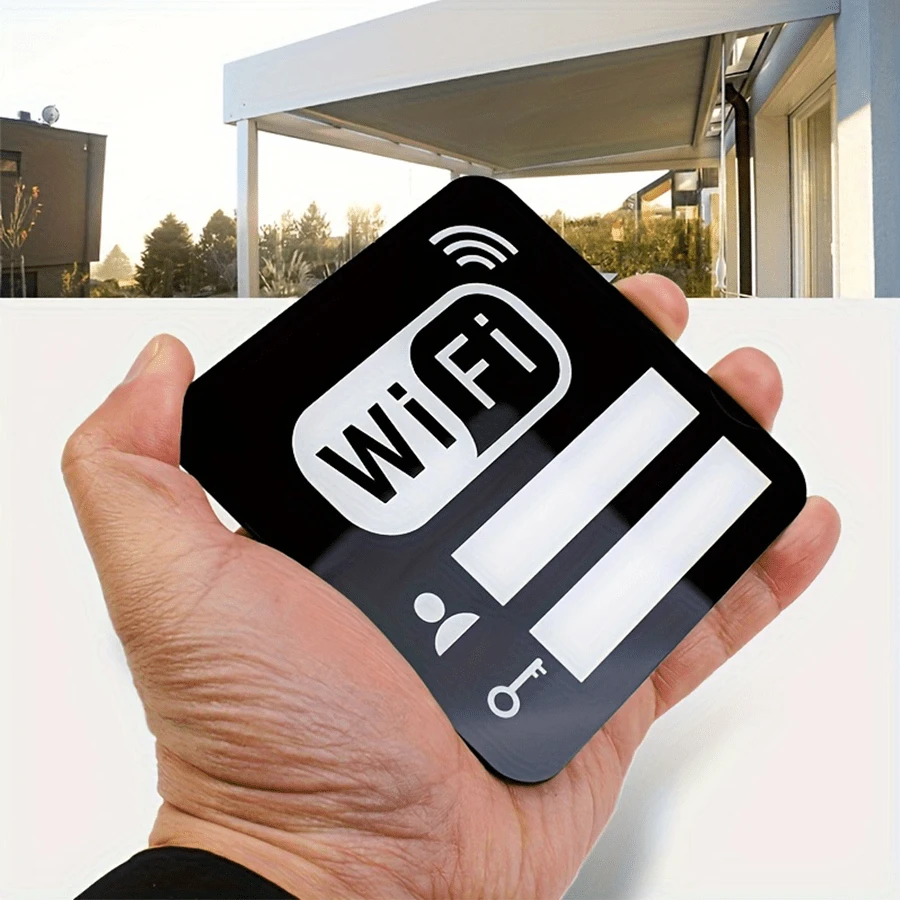 Acrylic WiFi Sign Display With Changeable Password Area For Home And ...