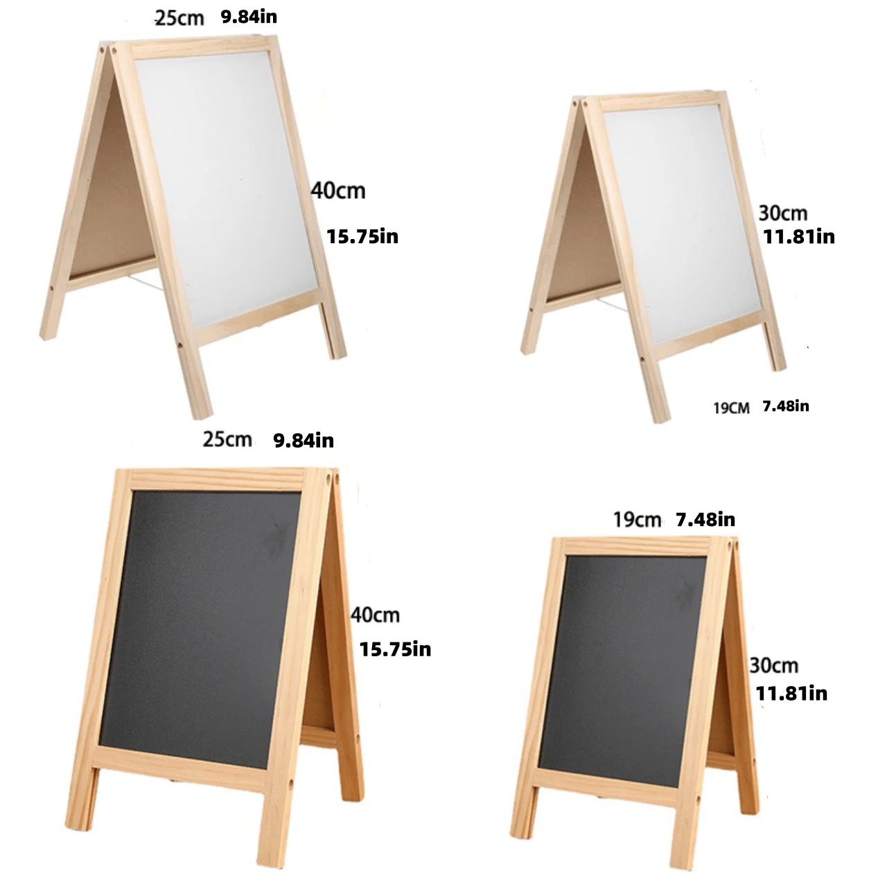 Multipurpose Small Blackboard, Foldable Double-Sided Black And White ...