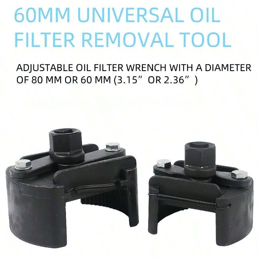 Adjustable Oil Filter Wrench - 60-80mm, Heavy-Duty Steel, Reversible ...