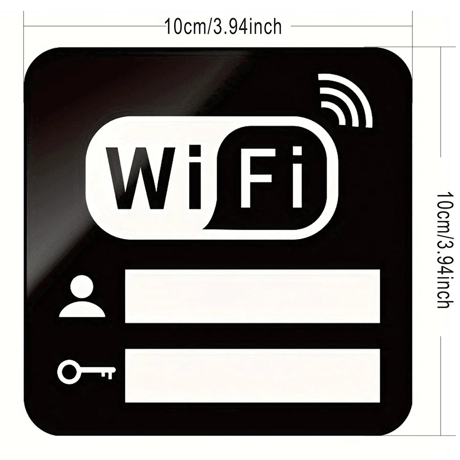 Acrylic WiFi Sign Display With Changeable Password Area For Home And ...
