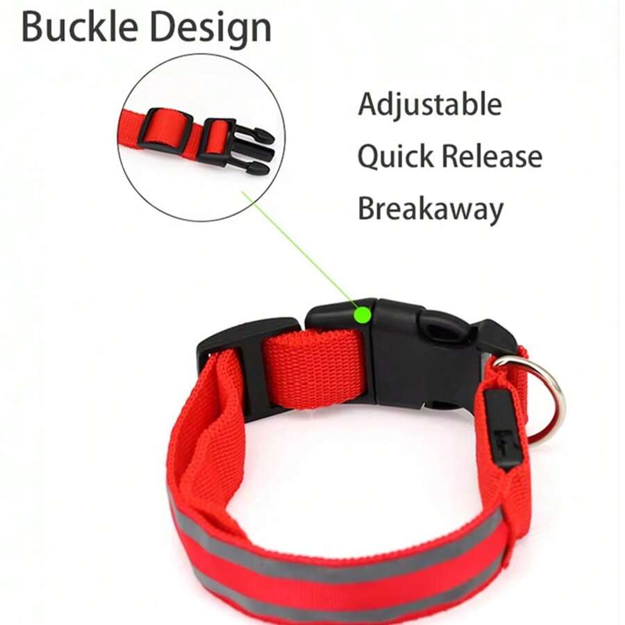 LED Dog Collar, Light Up Dog Collar Adjustable USB Rechargeable Super ...