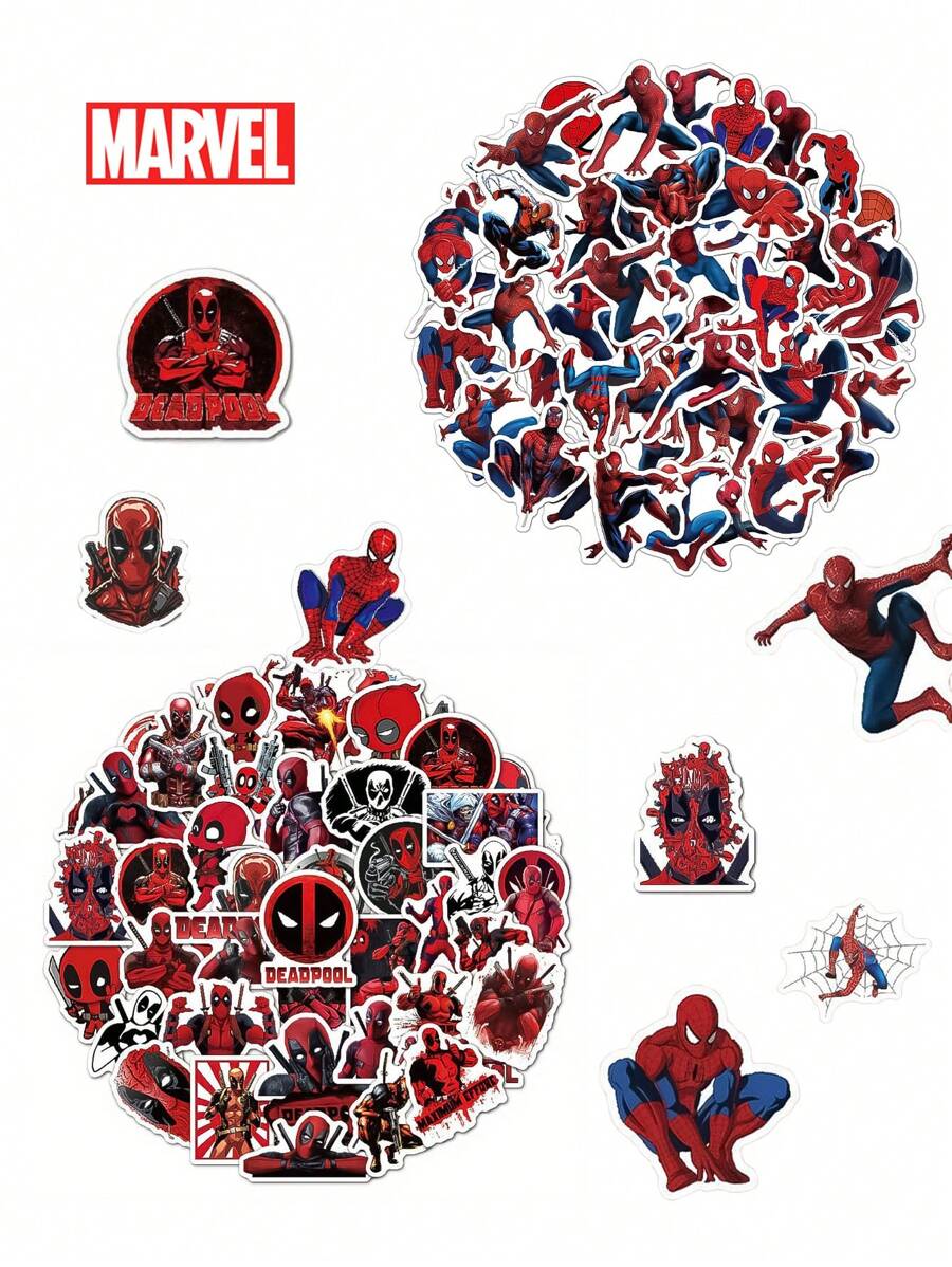 Marvel 50pcs Marvel Officially Licensed Deadpool Vinyl Waterproof ...