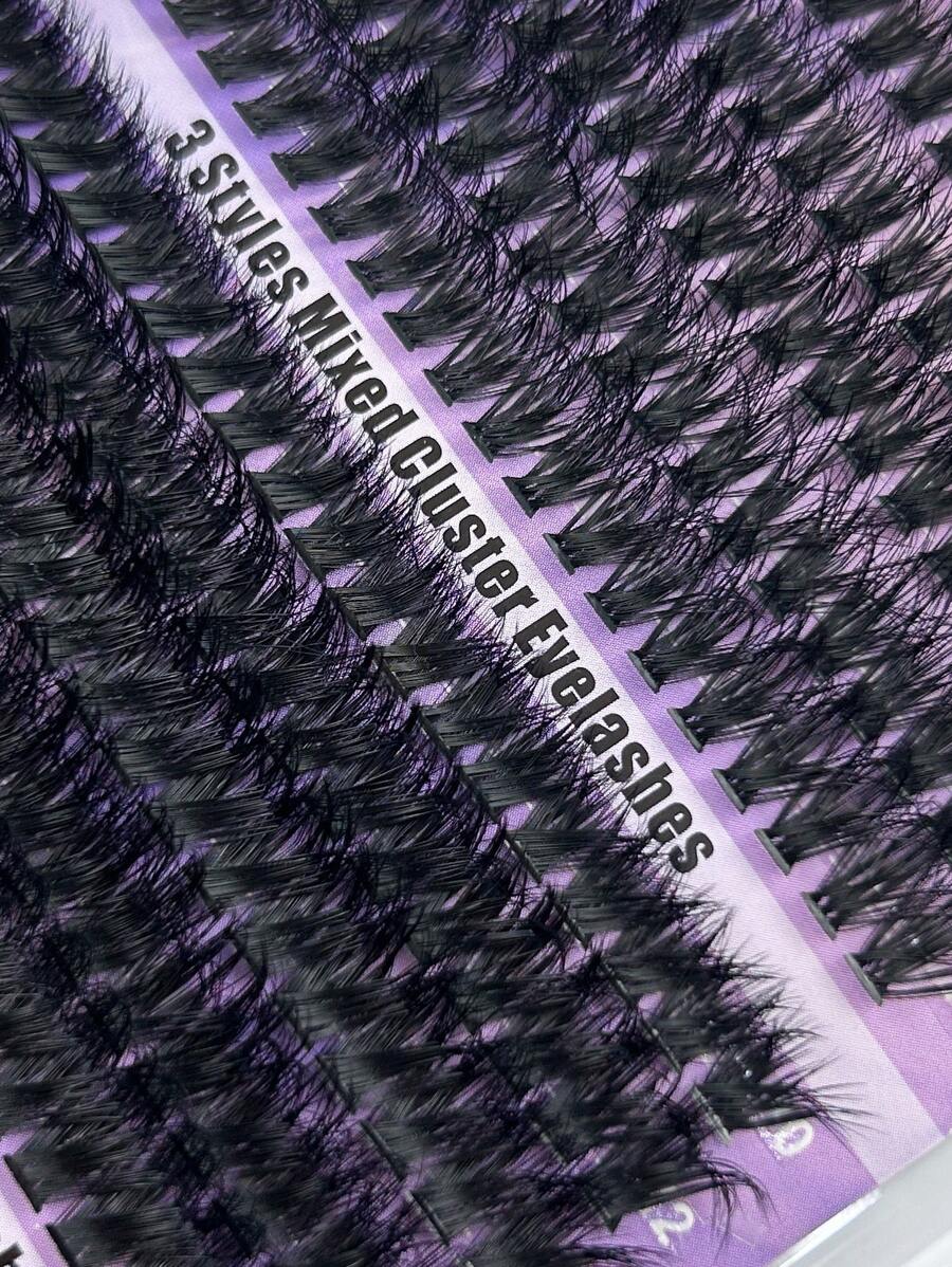 Hinarin 300Pcs/280Pcs D Curl Fluffy Cluster Lashes Individual Eyelashes Extension Wispy Lashes ...