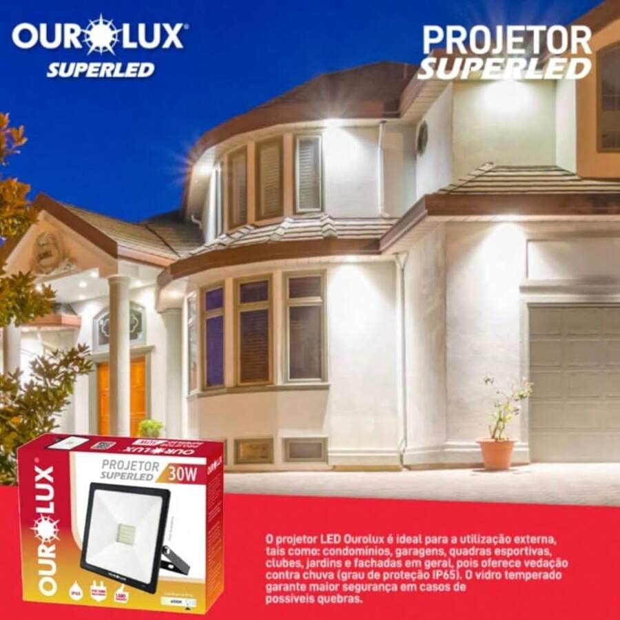 LED REFLECTOR 30W 6.5K OUROLUX PROJECTOR SPOTLIGHT SLIM COOL WHITE LOW ...