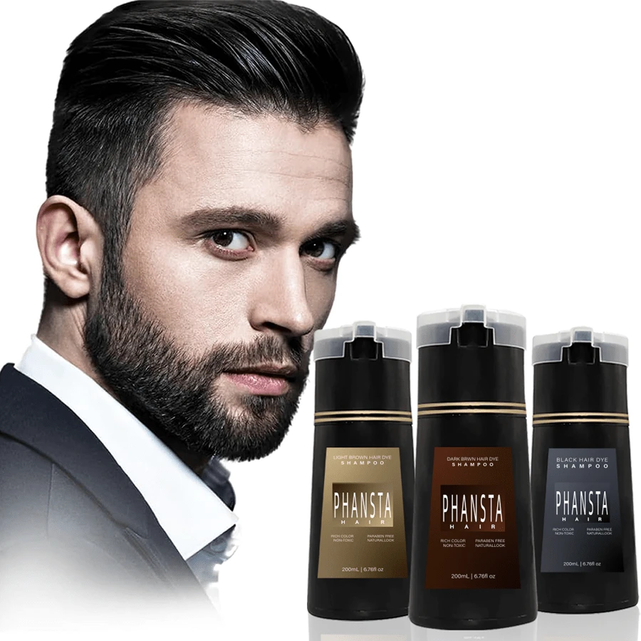 PHANSTA Tri-Colour Beard Dye For Men's Beard Chest Hair Body Hair, 3 In ...