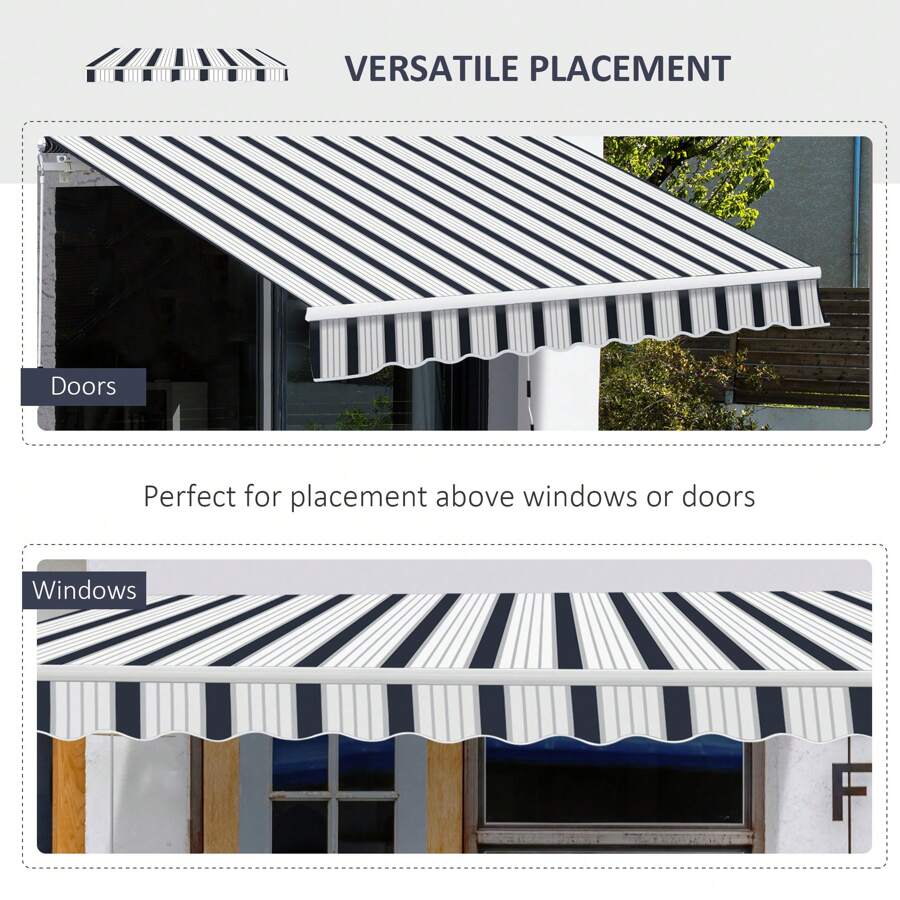 Outsunny Outsunny 4m X 3(M) Garden Patio Manual Awning Canopy Aluminium ...