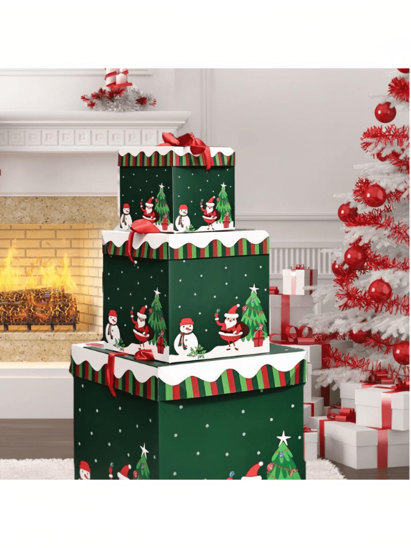 3 Pieces Gift Box Set, Large/Medium/Small Gift Boxes, Decorations ...