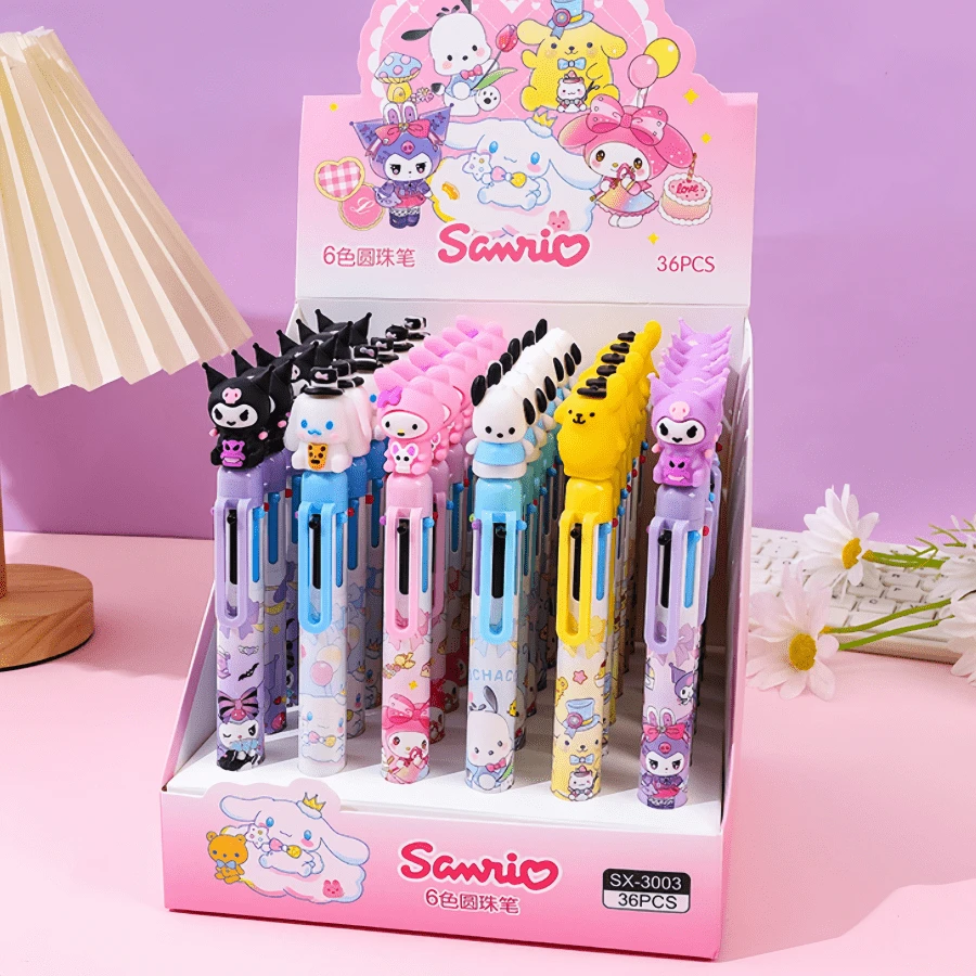 Sanrio 6-Color Style Sanrio Melody Colorful Press The Neutral Pen 6 In 1 Multi-Colors Kitty Cat ...