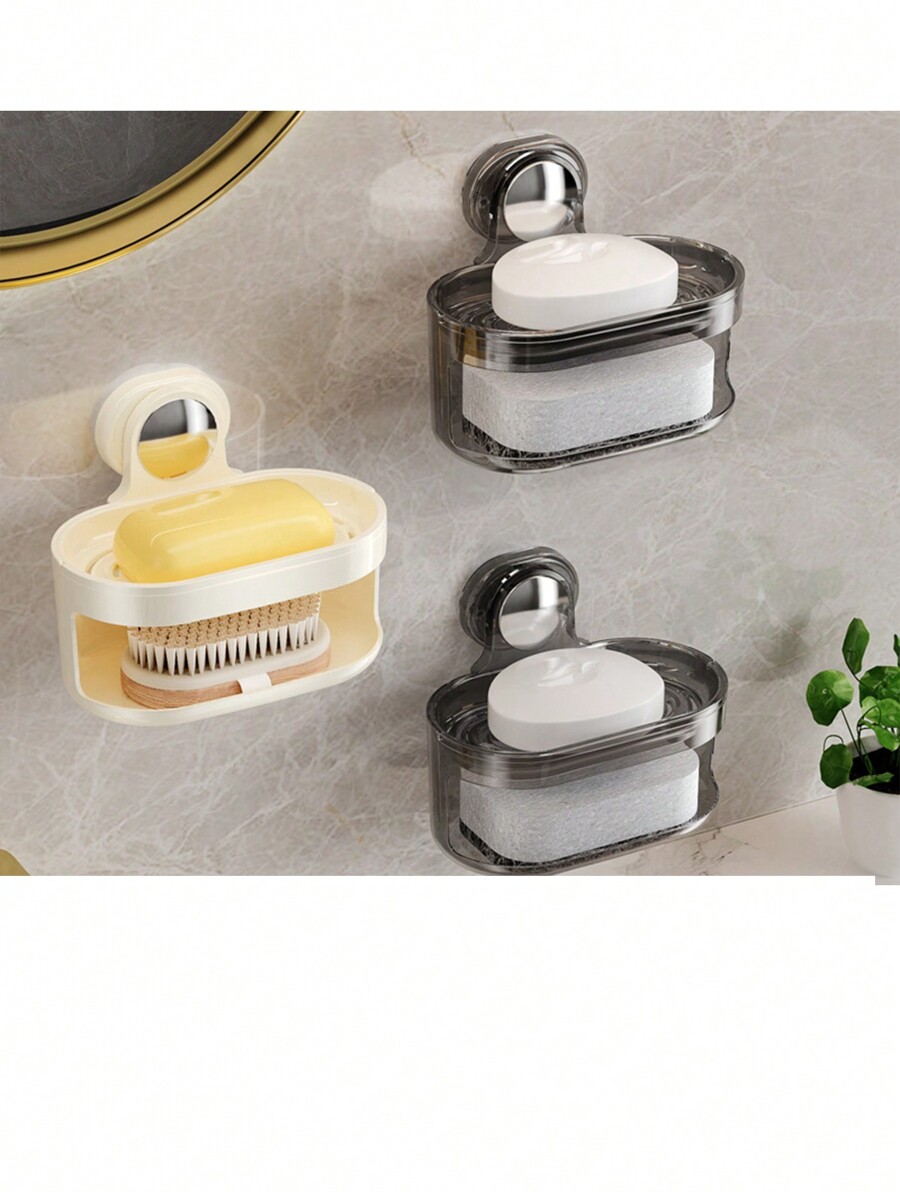 Lightweight Drill-Free Hollow Drainage Sponge Soap Dish, Hanging Wall ...
