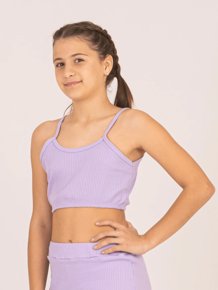 Children's Top Bra Strappy Girl Ribbed Youth 4 To 16. Lavin Basic | SHEIN USA