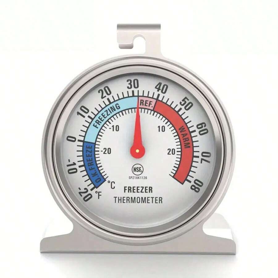 Termômetro de Freezer de Aço Inoxidável com Escala Dupla, Indicador de ...