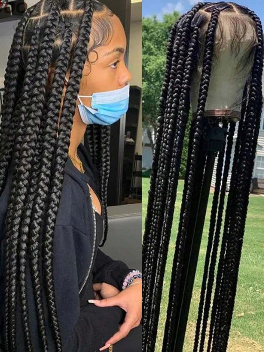 Full Lace Front Cornrow Box Braided Wigs For Women Braided Lace Front ...