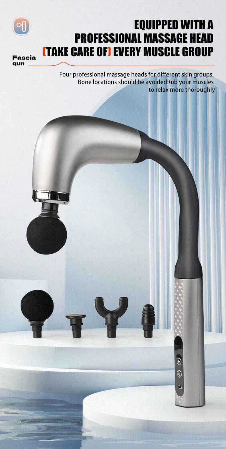 Bending Fascia Gun, Curved Muscle Massager, Cervical Spine, Waist, Back ...