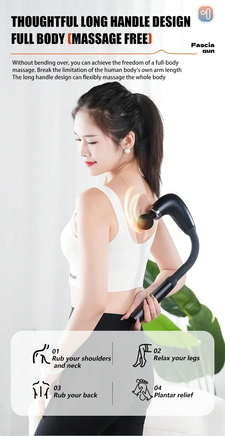 Bending Fascia Gun, Curved Muscle Massager, Cervical Spine, Waist, Back ...