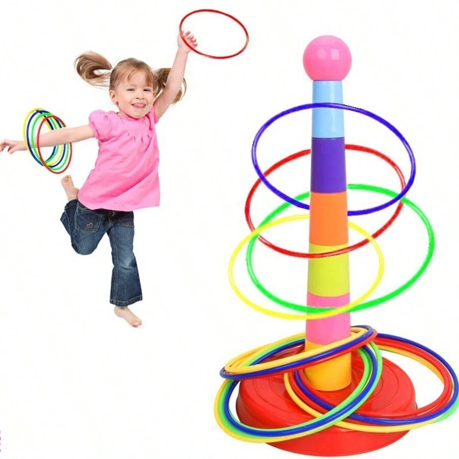 Children Throw Circle Game Ferrule Stacked Toys Fun Indoor Outdoor ...
