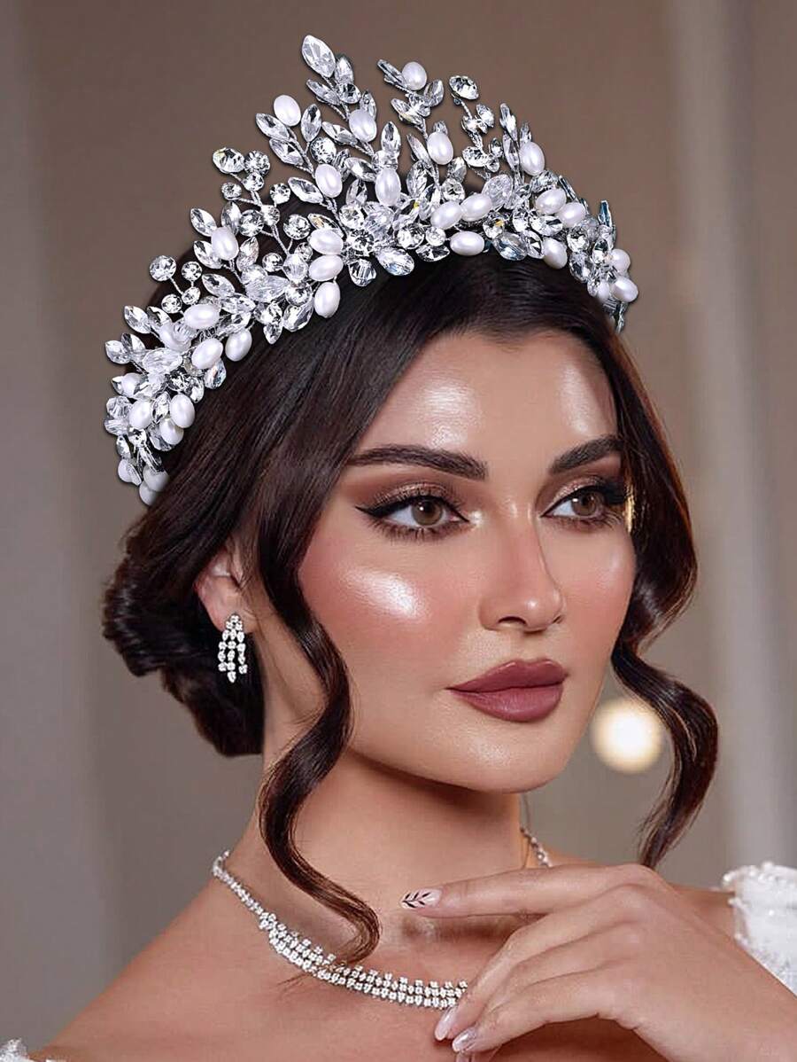 Luxurious Bride Queen Crown Wedding Hair Accessory, Noble Palace Style ...